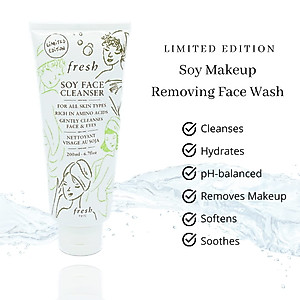 Fresh Soy Face Cleanser Limited Edition - Melt away makeup and toned skin - 6.7 oz