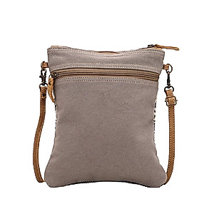 Myra Bag Runner Upcycled Canvas & Cowhide Crossbody Bag S-1452