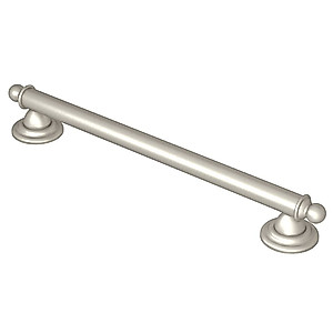 Moen YG2218BN Bathroom Safety 18-Inch Stainless Steel Traditional Bathroom Grab Bar, Brushed Nickel