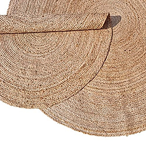 MAYRA HANDICRAFTS Jute Braided Rug, 4' Round Natural, Hand Woven Reversible Rugs Eco Friendly Rugs for Bedroom - Kitchenfor Living Room Entryway,4x4,6x6,8x8 (4 * 4)