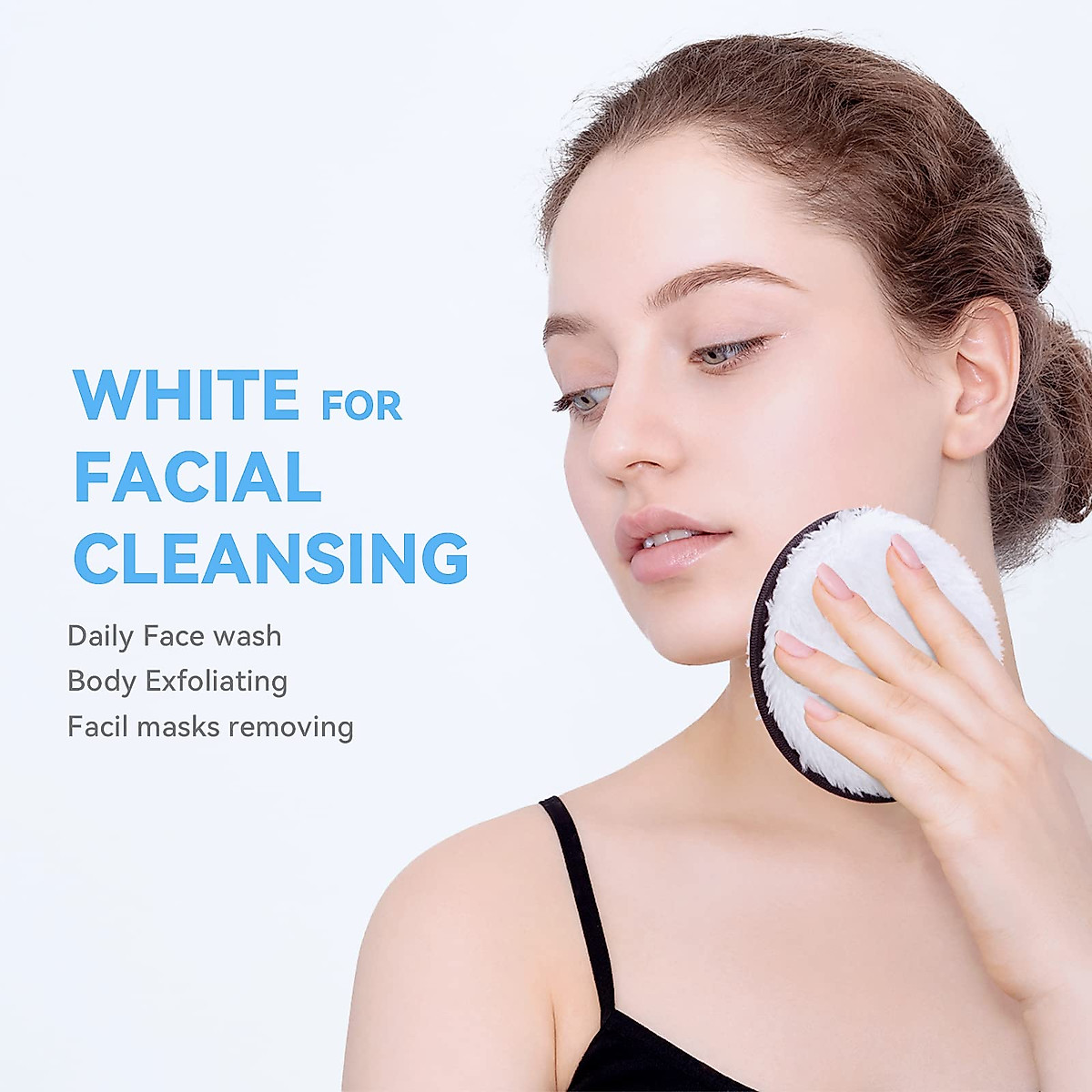 FASPLENDOR Reusable Makeup Remover Pads, Washable Microfiber Remover Pads + Built-in Sponge for Makeup Remover | Facial Cleansing | Body Exfoliating; Dual Texture, Large Size, 4 Count + Laundry Bag…