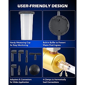 Orion Motor Tech Brake Bleeder Kit with Hand Vacuum Pump and Adapters, Brake Bleeding Kit for Brake Fluid Power Steering Fluid More, Vacuum Brake Bleeder Pump with Pressure Gauge