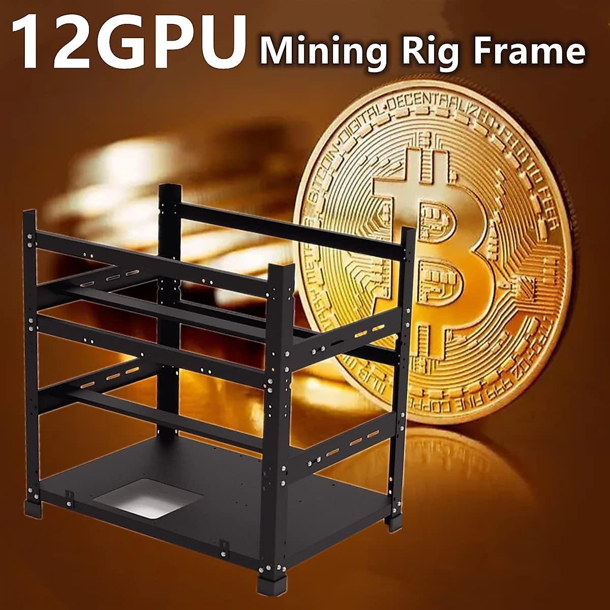 XIANXIAN Mining Rig Frame 12 GPU, Open Air Mining Rig Frame Mining Case Rack Motherboard Bracket Computer Case Support to Dual