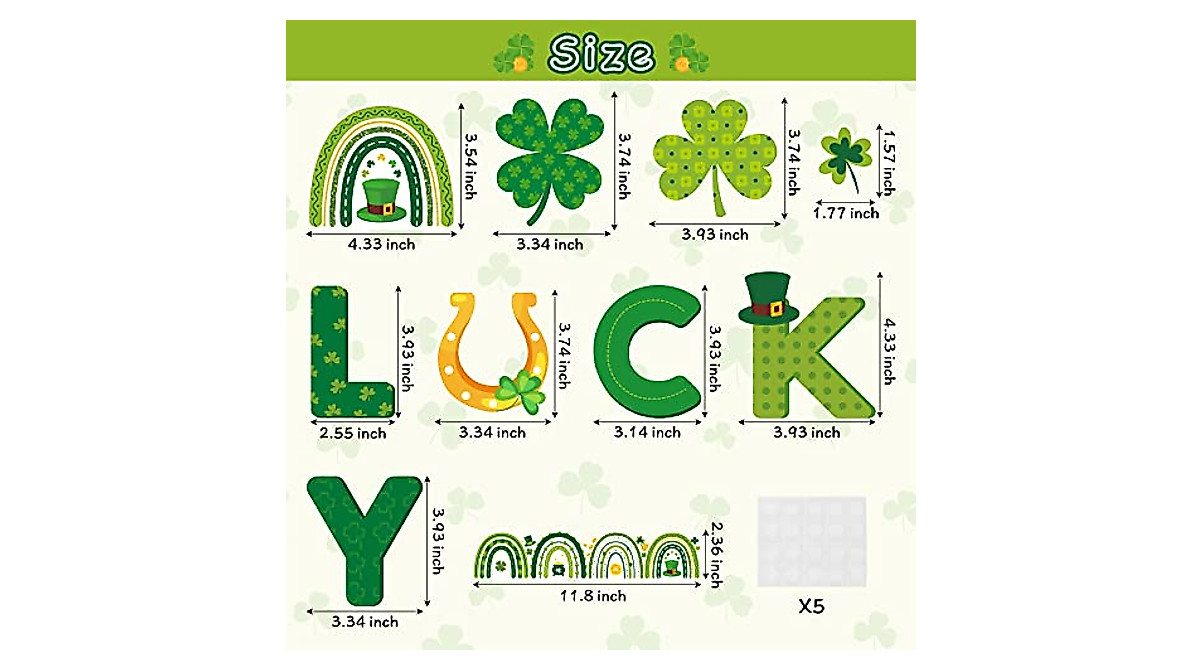 BeYumi Lucky Bulletin Board Decorations - 91Pcs Set