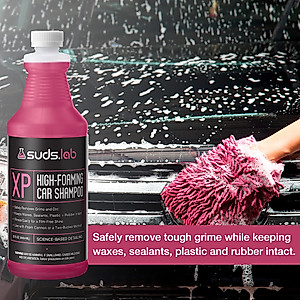 Suds Lab XP High Foaming Exterior Car Wash Shampoo, Effectively Removes Dirt and Grime, Use with Foam Cannon or Bucket Wash, 64 oz