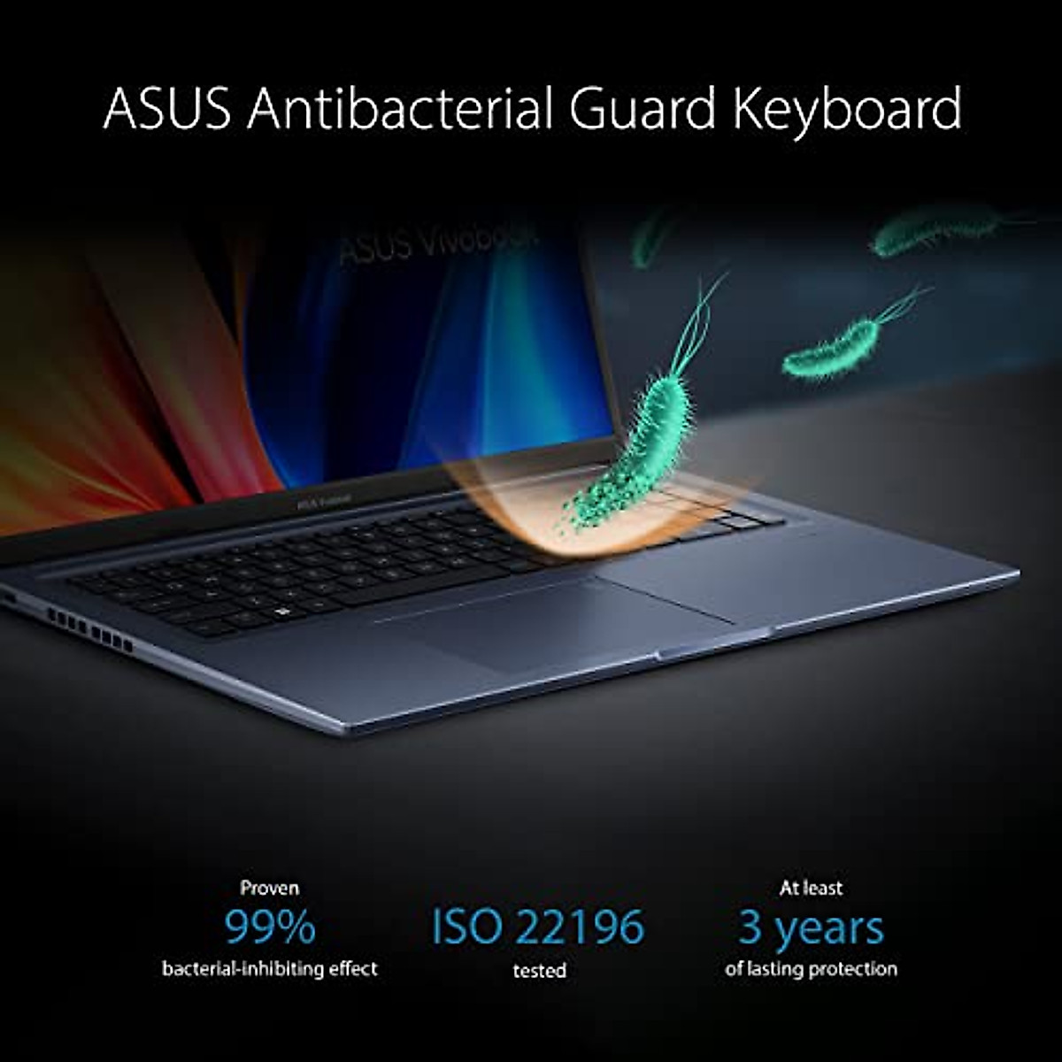 ASUS VivoBook 17X Laptop, 17.3” FHD Display, AMD Ryzen 7 5800H CPU, AMD Radeon Graphics, 8GB RAM, 512GB SSD, Fingerprint Sensor, Windows 11 Home, Quiet Blue, S1703QA-DS71