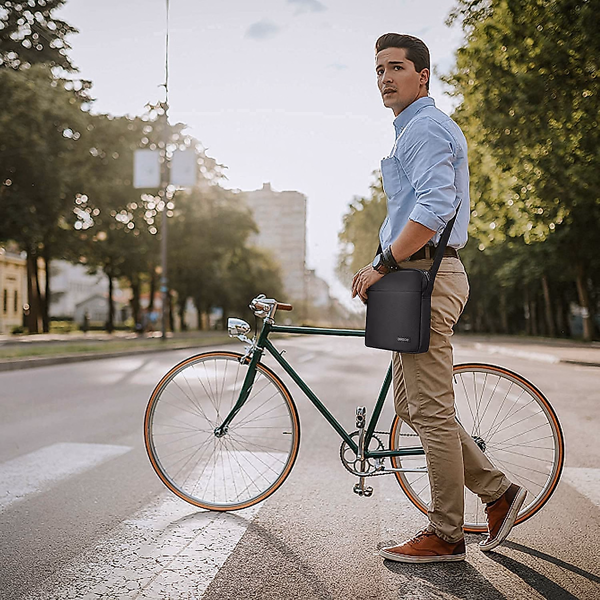 OSOCE Messenger Bag, Crossbody Bag Shoulder Bag for Men Water Resistant Man Bag Man Purse for Business Office, L