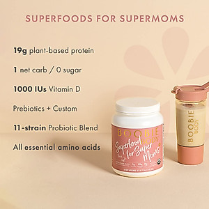 Boobie Body Organic Superfood Plant-Based Protein Shake, Chocolate Bliss, [23.4oz, 1 Tub] (Package May Vary)