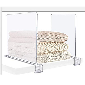 OMFMF 2 Pack Acrylic Closet Shelf Dividers,Great Organizer for Clothes, Linens, Purse Separators, Versatile for Closets, Kitchen Cabinets, Bedroom (2 Pack)