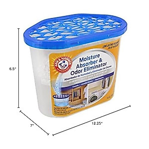 Arm & Hammer Moisture Absorber & Odor Eliminator 14oz Tub, 3 Pack - Eliminates Musty Odors & Freshens Air for Closets, Laundry rooms, Mud Rooms, white