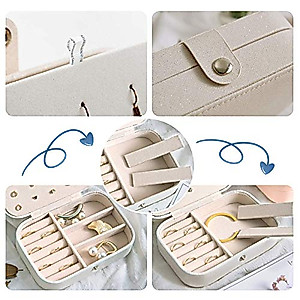 CASEGRACE Jewelry Box For Women Travel Jewelry Organizer Double Layer for Necklace Earring Rings Jewelry Holder Case