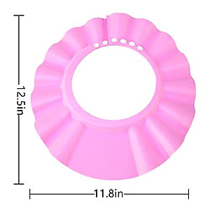 Shower Cap for Kids, Baby Shower Cap, Bathing Protection Cap for Kids, Thickening Baby Shower Head for Bath, Adjustable Shampoo Hat for Toddler Children (Pink)