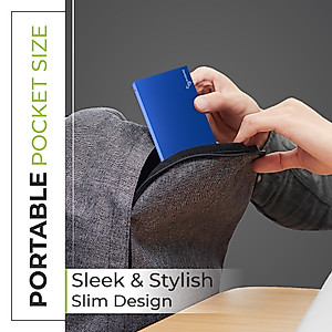 SUHSAI External Portable Hard Drive 1TB USB 2.0 HDD Storage and Backup Hard Disk Memory Expansion – Ultra Slim 2.5” Harddrive Compatible with PC, MAC, Laptop, Desktop Computer (Blue)