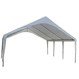 Impact 20' x 20' x 12' Portable Carport Garage Canopy, Outdoor Party Tent with 8 Dressed Legs, White