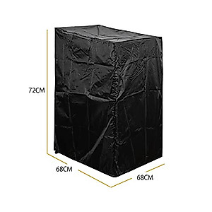 KVIPY Waterproof Pation Chair Cover, Lawn Patio Furniture Covers, Outdoor Furniture Fits, Patio Stackable Chair Covers, with Adjustable Hem Cord, for Easy Fitting (Black,A)