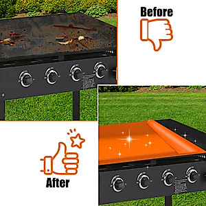 Silicone Griddle Mat Cover for Blackstone: 28 Inch Flat Top Grill Buddy Mats Griddle Grill Deck Protector Outdoor Camping Outside Cooking BBQ Accessories Orange