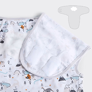 Bedsure Swaddle Blanket Baby Girl Boy, Easy Adjustable, 3 Pack Infant Sleep Sack Wrap Newborn Babies by Comfy Cubs (Small (0-3 Month) Blue White