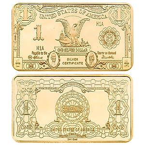 4pcs/lot US 1899-1901 Dollars Challenge Gold Plated Bar with Coin Holder America Collectables Coin Bullion Set Box (Gold)