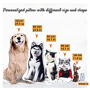 Personalized Pet Shaped Pillow with Photo as Birthday Christmas Valentine Day Gifts for Family Friends , Custom Memorial Pet Gift