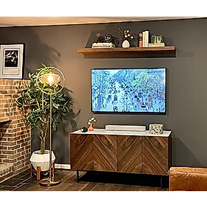 Joel’s Antiques, 2" Thick x 12" Deep, Floating Shelf, Heavy Duty, Easy Hang, Solid Wood, Rustic/Contemporary, USA Handmade, 60", Medium Brown