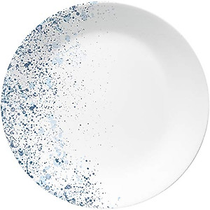 Corelle Vitrelle 18-Piece Service for 6 Dinnerware Set, Triple Layer Glass and Chip Resistant, Lightweight Round Plates and Bowls Set, Indigo Speckle