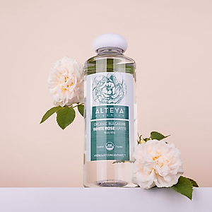 Alteya Organics White Rose Water USDA Certified Organic Facial Toner, 8.5 Fl Oz/250mL Pure Bulgarian Rosa Alba Flower Water,Award-Winning Moisturizer BPA-Free Bottle with Reducer