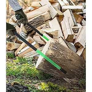 WICING Hookaroon 28 Inch, Pickaroon Forged Steel, with Anti-Slip & Shock Reduction Grip, for Log Lifting and Moving Wood Firewood Tool