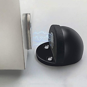 Door Stops 2 Pack, Magnetic Door Stop, Brushed Satin, Black Flush Modern Floor Mount Magnetic Door Catch Door Holder