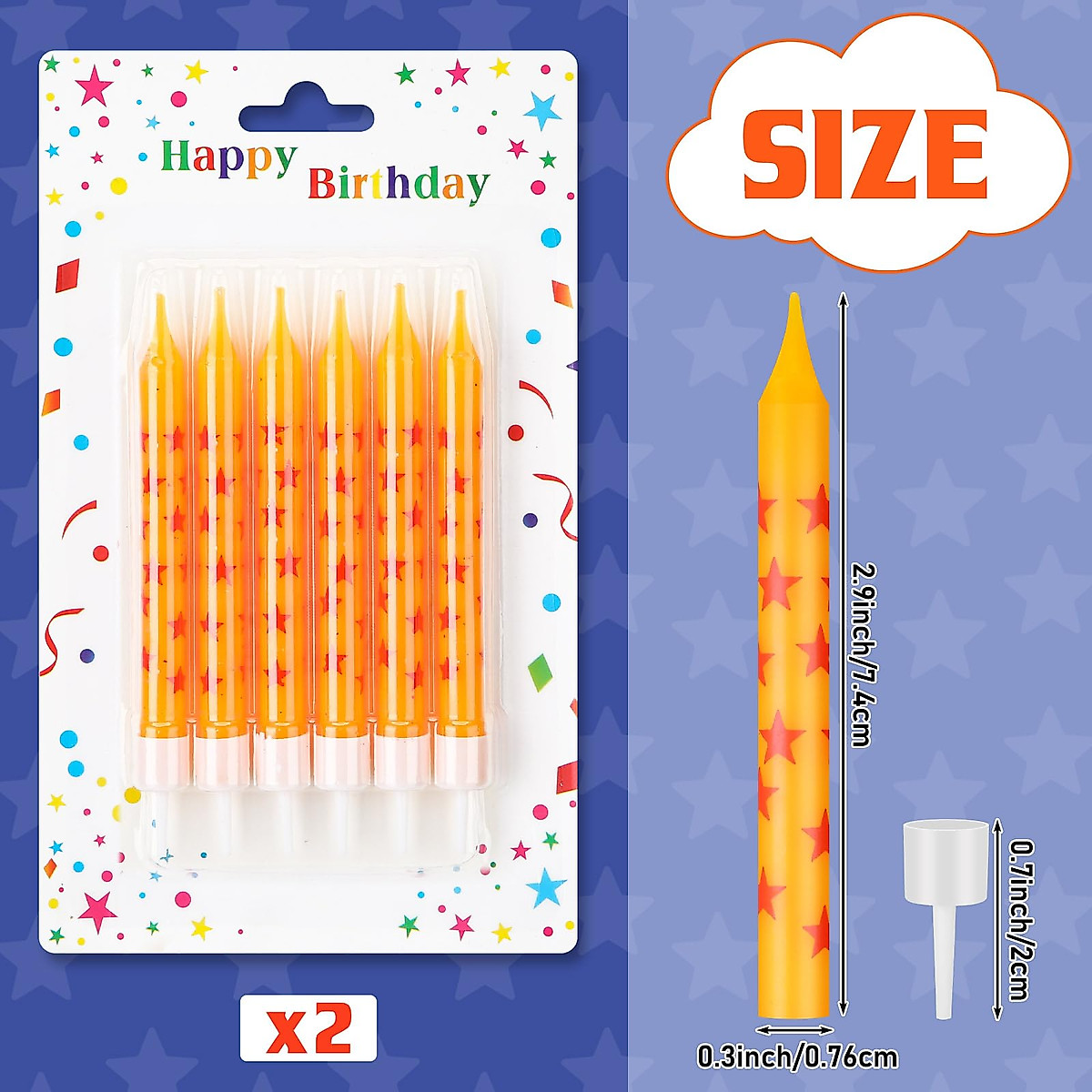Conelist 12 Pcs Anime Theme Birthday Candles Yellow and Red Stars Print Themed Birthday Cake Candles Cupcake Topper for Boy and Husband 7 Stars Balls Themed Birthday Decoration Supplies