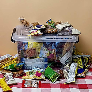 Utiao Clear Plastic Bin with Lid, 5.5 Quart Latching Box with Black Handle, 6 Packs