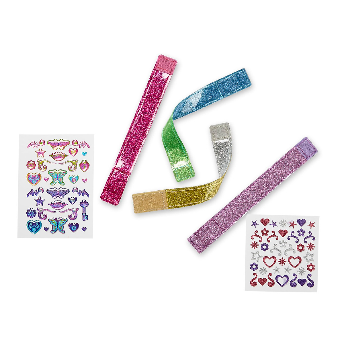 Melissa & Doug Design-Your-Own Bracelets With 100+ Sparkle Gem and Glitter Stickers - Kids Snap Bracelets, Jewelry Crafts For Kids Ages 4+
