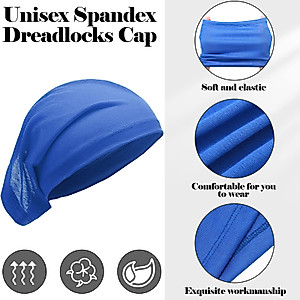 16 Pieces Unisex Dreadlock Cap Spandex Loc Elastic Dread Durag Tube Dread Cap Long Dreadlock Hair Cover for Men Women