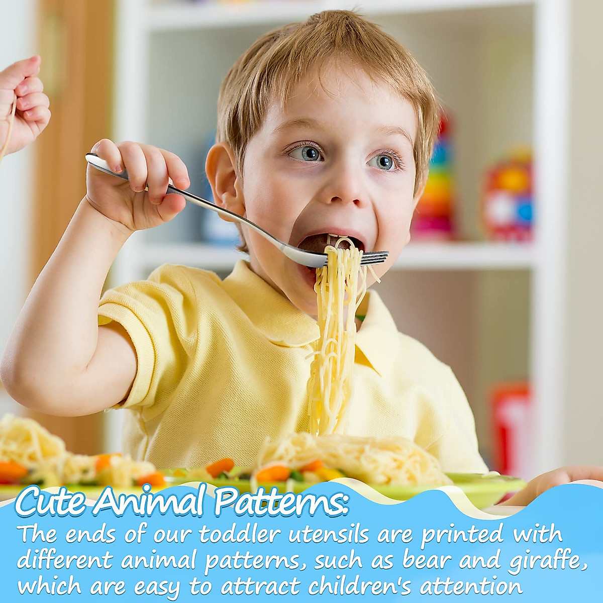 36 Pcs Kids Silverware Set Toddler Utensils Stainless Steel Safe Forks and Spoons 16 Kids Forks 16 Kids Spoons Children Metal Cutlery Set Baby Flatware Sets (Silver)