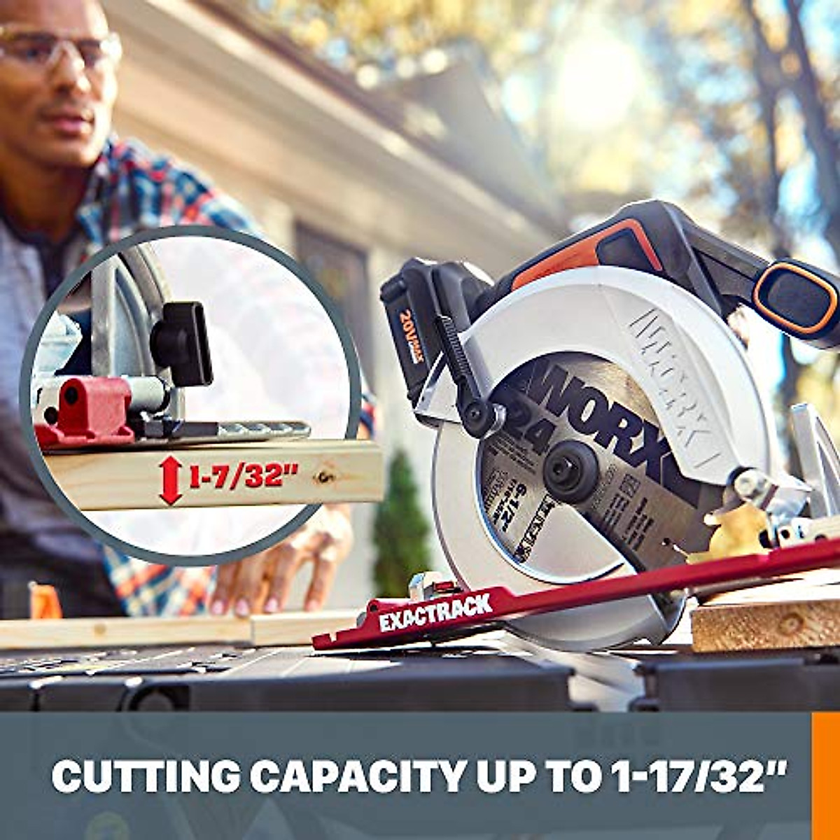 Worx WX530L 20V Power Share ExacTrack 6.5" Cordless Circular Saw