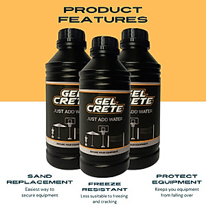GELCRETE Polymer for Anchoring Down Basketball Goals, Freestanding Punching Bag, Outdoor Umbrella, Volleyball Nets, Etc. JUST ADD WATER - Replaces Sand & Sandbags for bases 16 oz