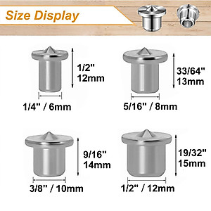 20 Pcs Dowel Pins Center Point Set Woodworking Craft Clamp Steel Doweling Centering Pins Transfer PlugsDrill Hole Tool (5/16 Inch )