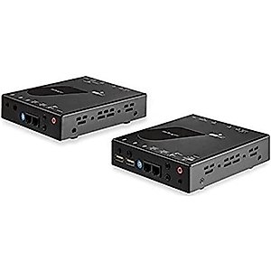 StarTech.com HDMI KVM Extender Over IP - 4K 30Hz HDMI 2.0 & USB Over IP LAN or CAT5e/CAT6 Ethernet (100m/330ft) - Remote KVM Switch/Console Transmitter/Receiver Extender Kit, TAA (SV565HDIP)