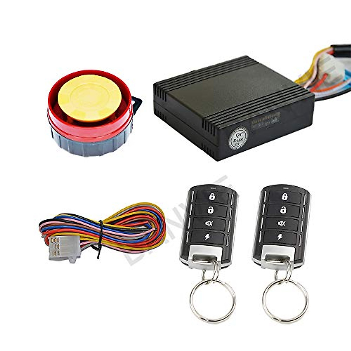 BANVIE 1 Way Motorcycle Security Alarm System with Remote Engine Start Anti-Theft Vibration