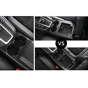 Xotic Tech Water Cup Holder Panel Cover Trim, Real Carbon Fiber, Compatible with Porsche Macan 2015-2018