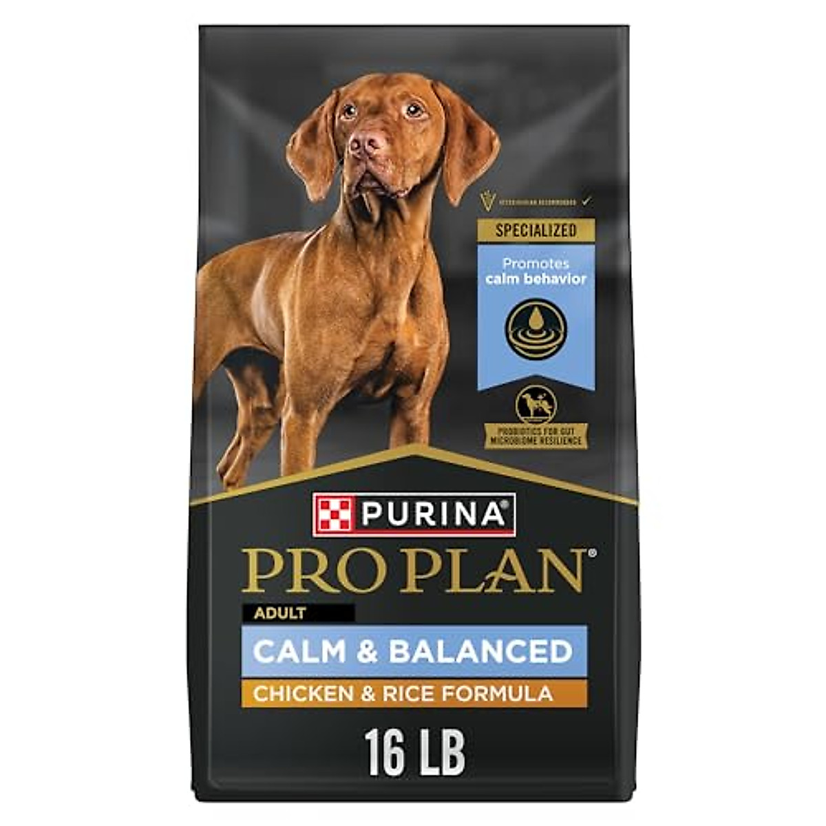 Purina Pro Plan Calm & Balanced Dry Dog Food, Adult Dog Calming DHA Chicken & Rice Formula - 16 lb. Bag