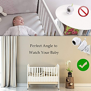 2 Pack-Adjustable Angle Baby Monitor Wall Mount for Motorola, Arlo, Infant Optics DXR-8, HelloBaby, Hellobaby Babysense Monitor Camera, Perfect Angle and Easy to Install (Camera Not Included)