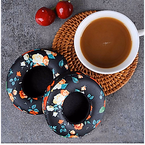 Replacement Earpad Cover, Ear Cushion Pads Compatible with Solo 2.0 3.0 On Ear Headphpnes 1 Pair (Black Floral)