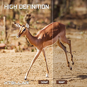 Xtellar Trail Camera WiFi 32MP 1296P IP66 Waterproof with Clear Night Vision and Passive Infrared Motion Sensors for Hunting Scouting Range Control and Wildlife Researching (Camo Brown)