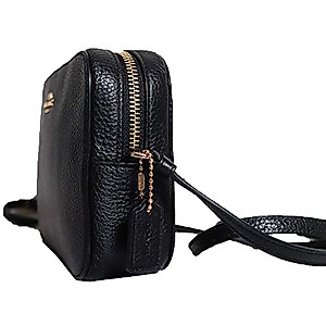 Coach Pebble Leather Mini Camera Crossbody Shoulder Bag, Black