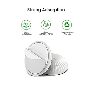 UGREEN Door Stopper Wall Protector Door Bumper Knob Shield Handle Guard Self Adhesive for Bedroom, Kitchen, Office, White 2 Pack