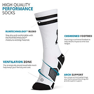 ChalkTalkSPORTS Hockey Mid-Calf Socks | Hockey Player | White/Black