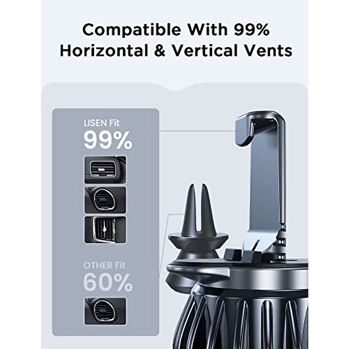 LISEN Magnetic Phone Holder for Car Cell Phone Magnet for Car Magnetic Car Mount 6 Strong Magnets Universal Vent Phone Mount for Car Compatible with All 4”-13” Tablets & Smartphones