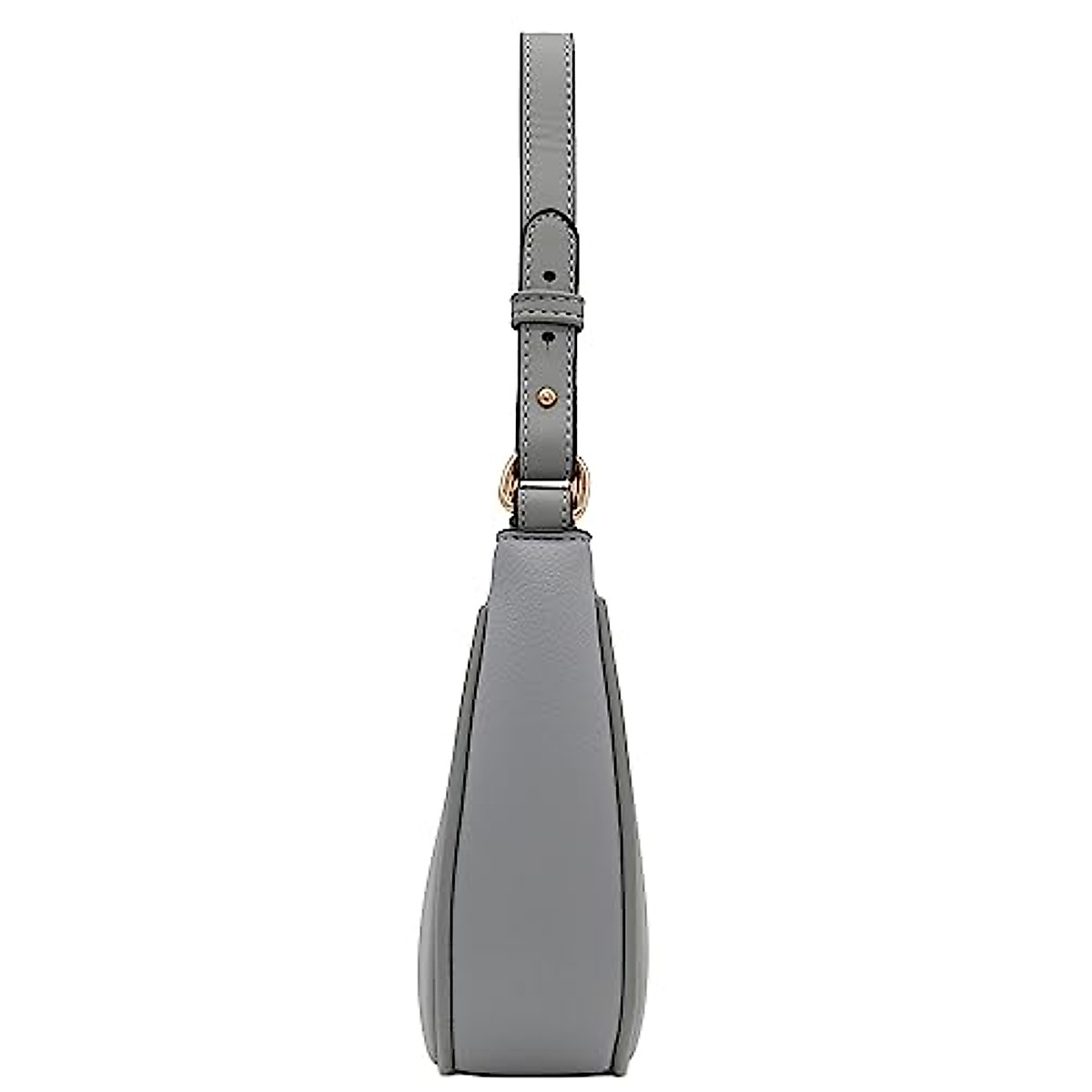 FashionPuzzle Small Crescent Shoulder Bag Underarm Purse (Light Grey)