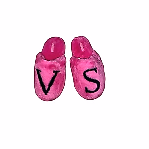 Victoria's Secret Closed Toe Faux Fur Slipper Color Pink Size Small 5/6 New