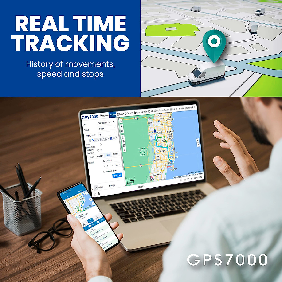 GPS7000 GPS Tracker for Vehicles - Hidden Tracking Device for Any Vehicle - Easy Installation on Car's Battery- 10 Days of Service - Subscription Required - Low Cost Subscription Plan Options